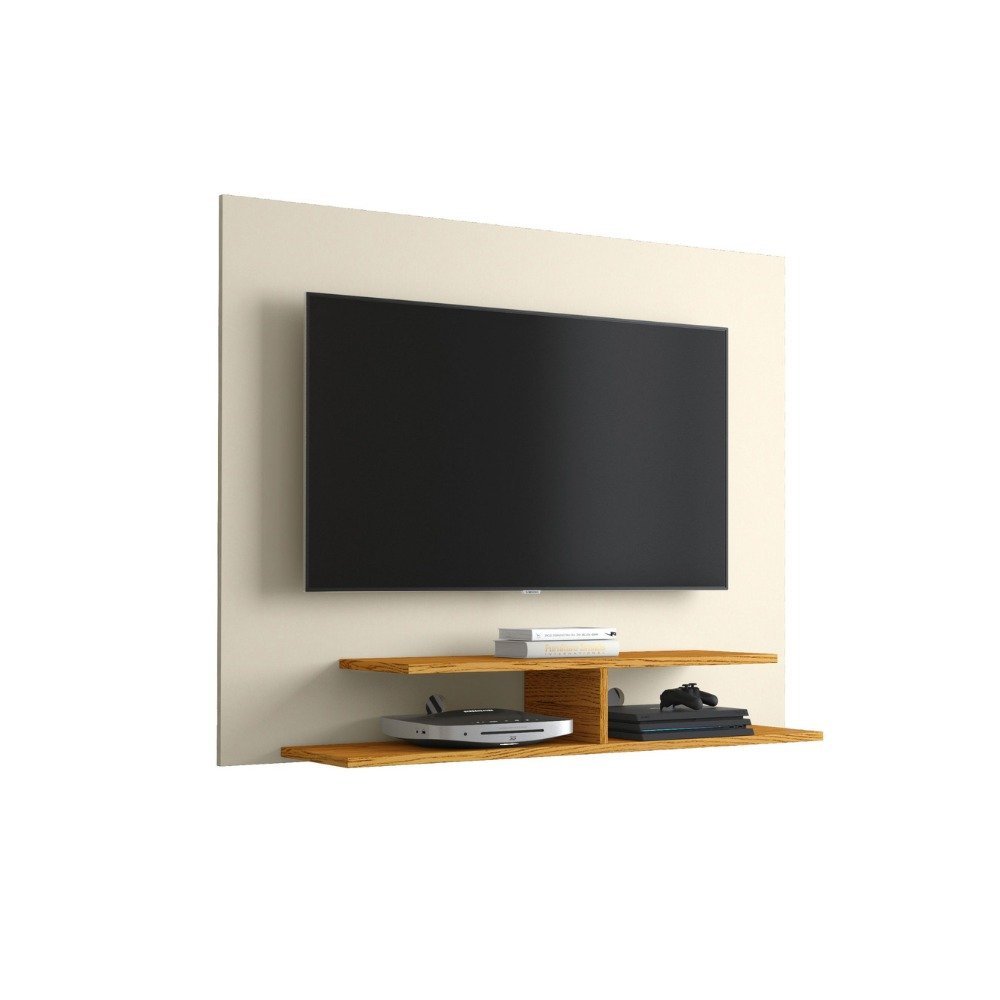 Painel Veneza para TV até 50 Polegadas com Nichos Ej Móveis Off White ...