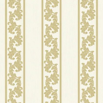 Papel de Parede Fiesta Modern Damask Listrado Dourado 533121 Fiesta ...