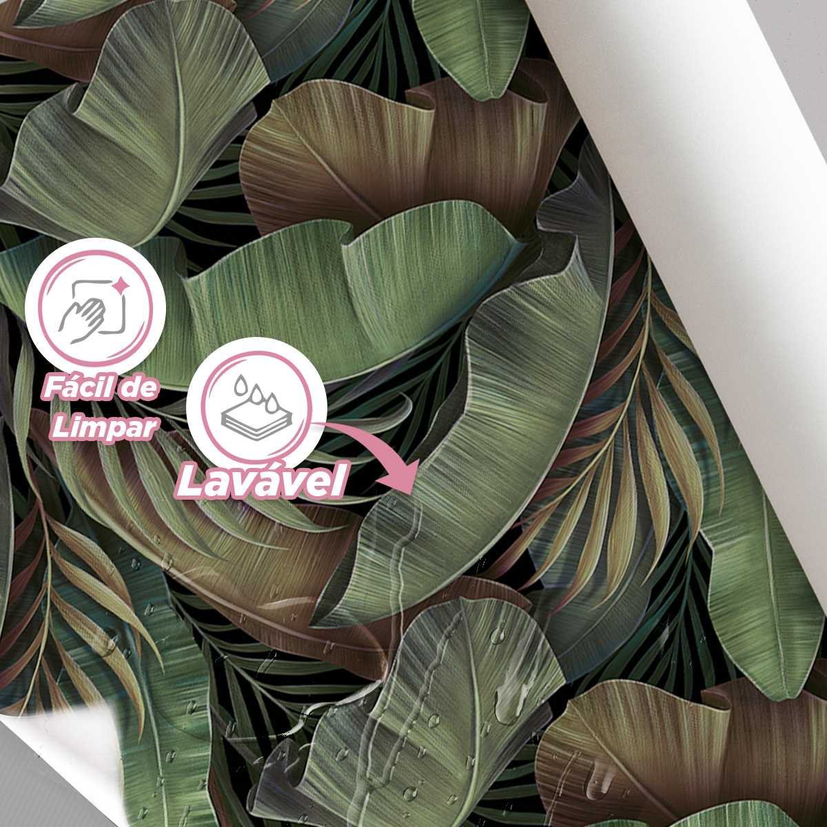 Papel de Parede 3M Folha de bananeira tropical Estilo Pantano Folhagem ...