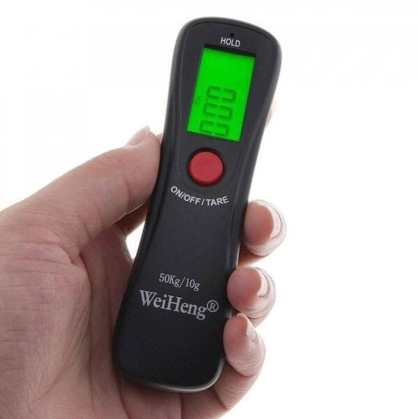 Balança Digital Mão Pesar Bolsa Mala Peixeiro 50Kg WeiHeng | MadeiraMadeira
