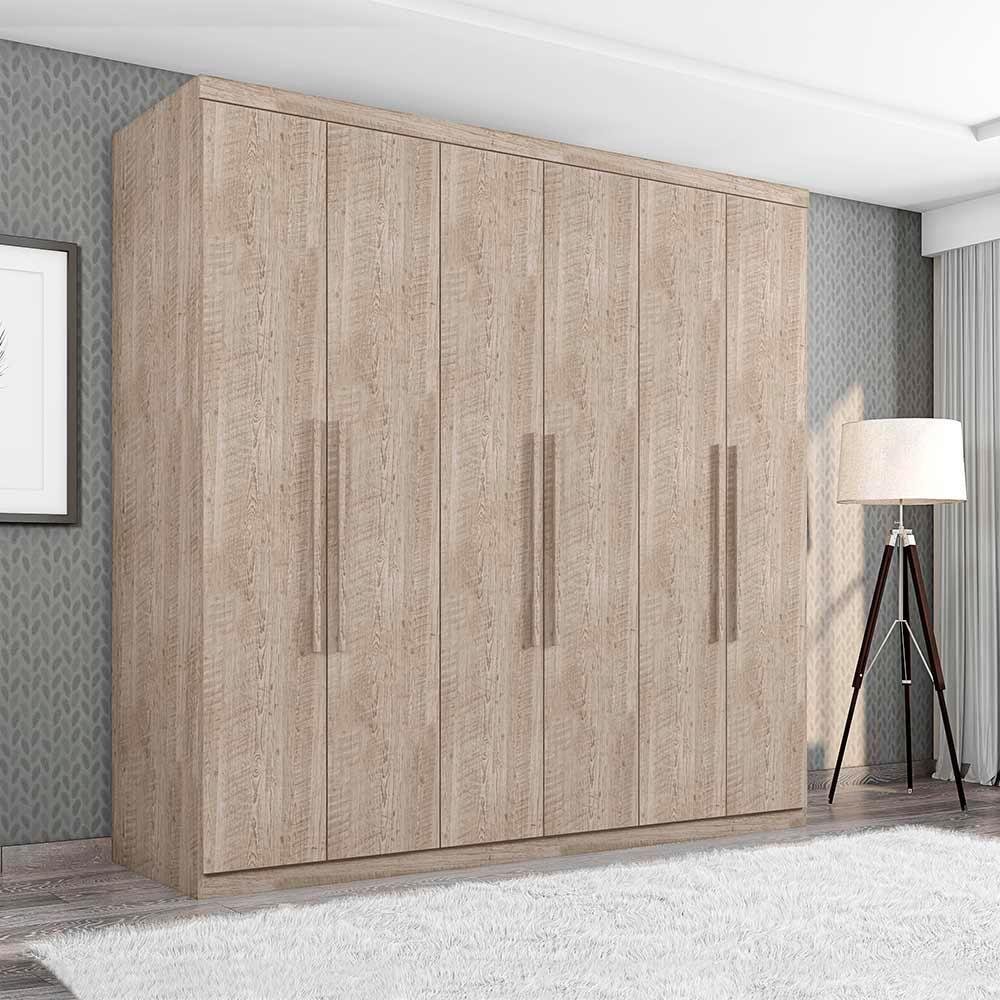 Guarda Roupa Casal Grande 6 Portas 100% Mdf Amarula Gold | MadeiraMadeira