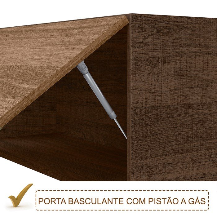 Cozinha Modulada 06 Peças Em MDF Kali Iza Amendoa Carvalho Rust Nicioli ...