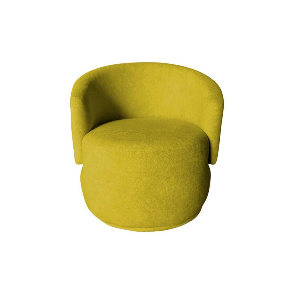 Poltrona Decorativa Beatriz Orgânica Veludo Amarelo | MadeiraMadeira