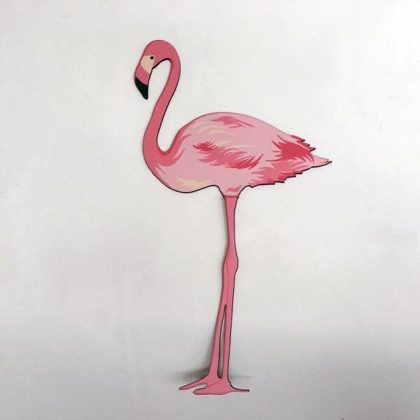 PLACA DECORATIVA EM MDF - FLAMINGO | MadeiraMadeira