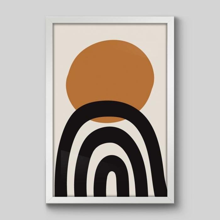 Quadro Abstrato Linhas e Padras Orgânicas - 45x30cm - Moldura Padrão ...