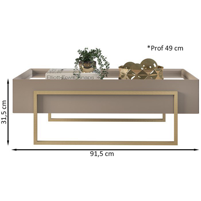 Mesa De Centro Para Sala 21184 Amarula Dj Moveis | MadeiraMadeira