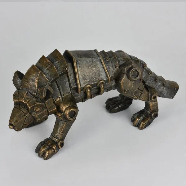 Estatueta Lobo Robô Resina | MadeiraMadeira