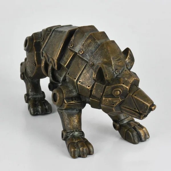 Estatueta Lobo Robô Resina | MadeiraMadeira