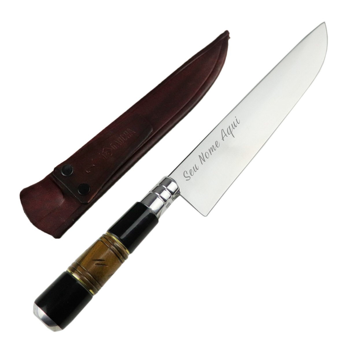 Faca Artesanal Churrasco Gaúcha Aço Inox 7" PF Gaúcha 1007PMT ...
