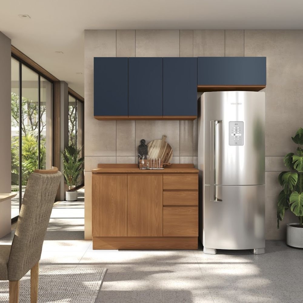 Cozinha Modulada Compacta 200cm 06 Portas 3 Gavetas Ciela Kappesberg ...