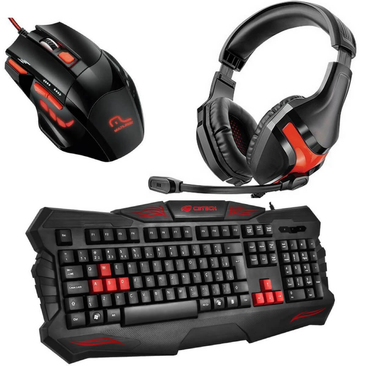 Kit Mouse MO236, Headset PH101, Teclado KG-30 | MadeiraMadeira