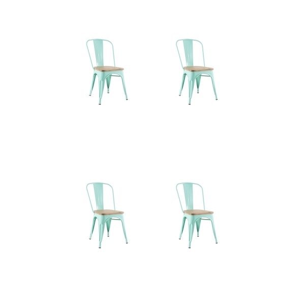 KIT 4 CADEIRAS TOLIX TIFFANY COM ASSENTO EM MADEIRA NATURAL ...