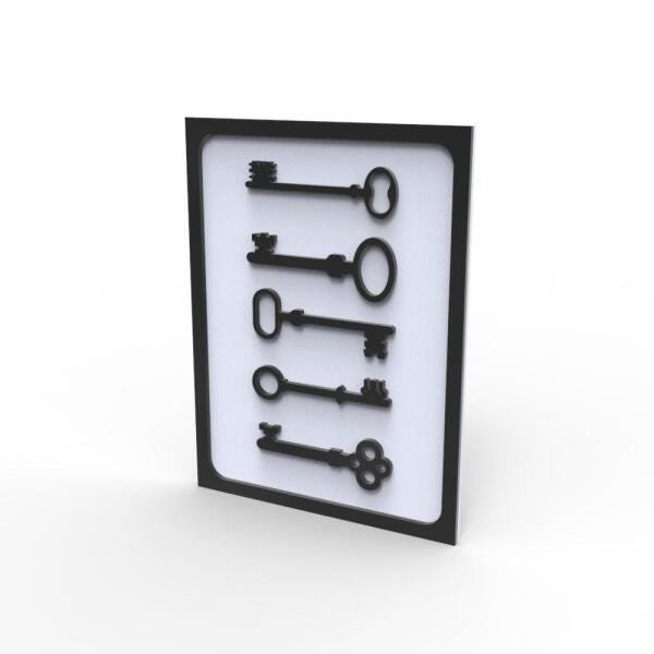 Quadro Abstrato Decorativo Mdf Alto Relevo Sala Quarto Chave ...