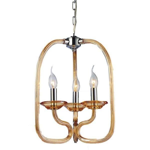 Lustre de Vidro Cognac para 3 Lâmpadas - Pier | MadeiraMadeira