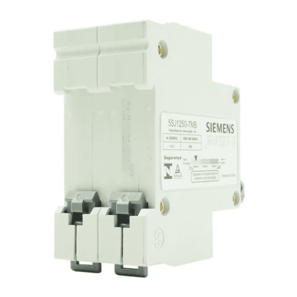 DISJUNTOR BIFÁSICO BIPOLAR MINI DIN CURVA C 5SJ1 SIEMENS:50A | MadeiraMadeira