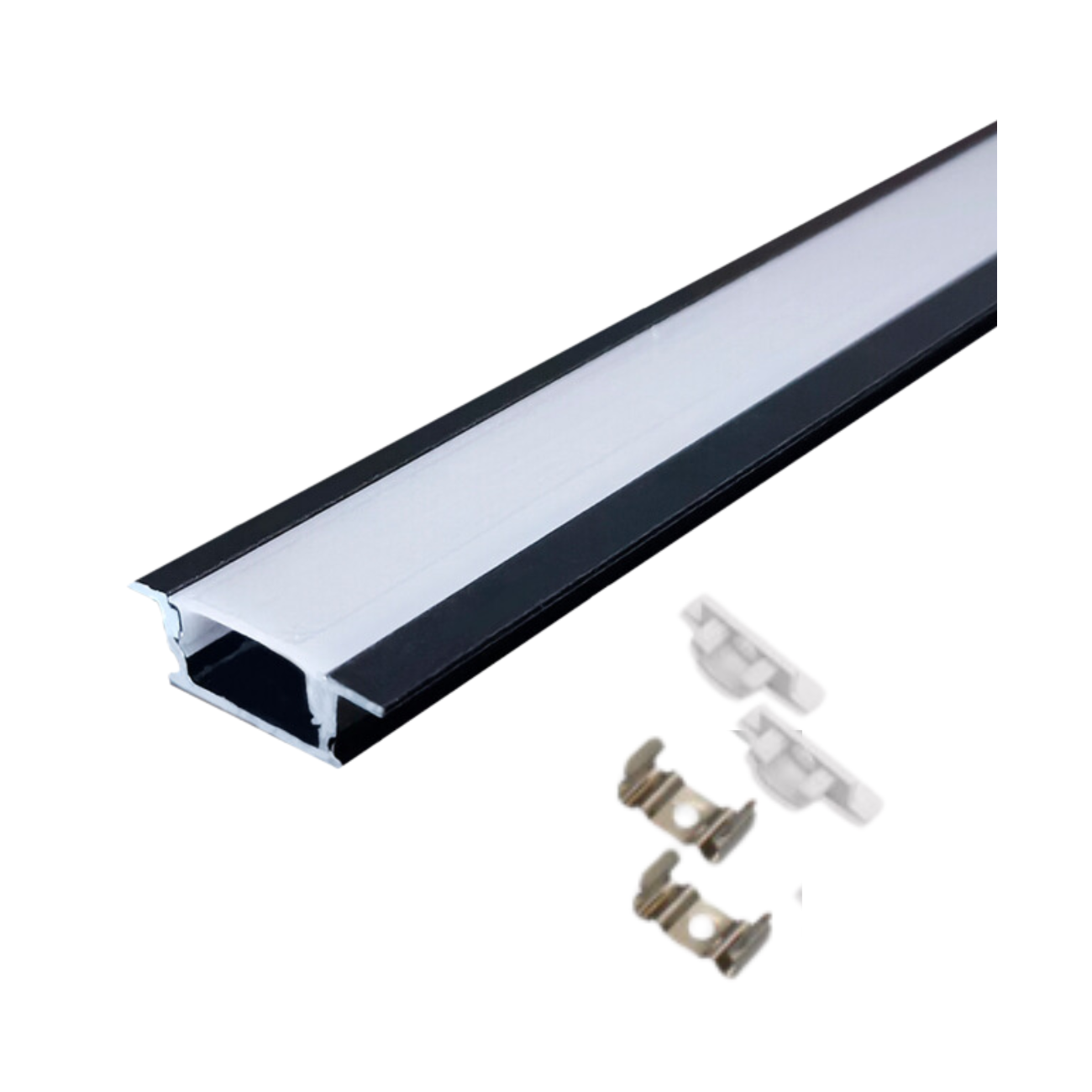 Perfil Embutir 23,6x7mm 2 Metros Preto - Embuled | MadeiraMadeira