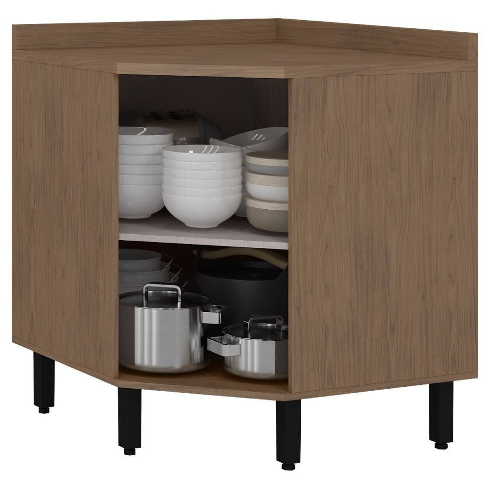 Balcão Canto Oblíquo para Cozinha Habitat Nogal - MX Móveis ...