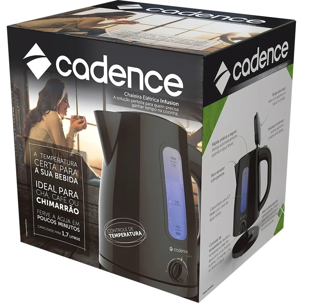 Chaleira Elétrica CEL550 1,7L Infusion Cadence | MadeiraMadeira