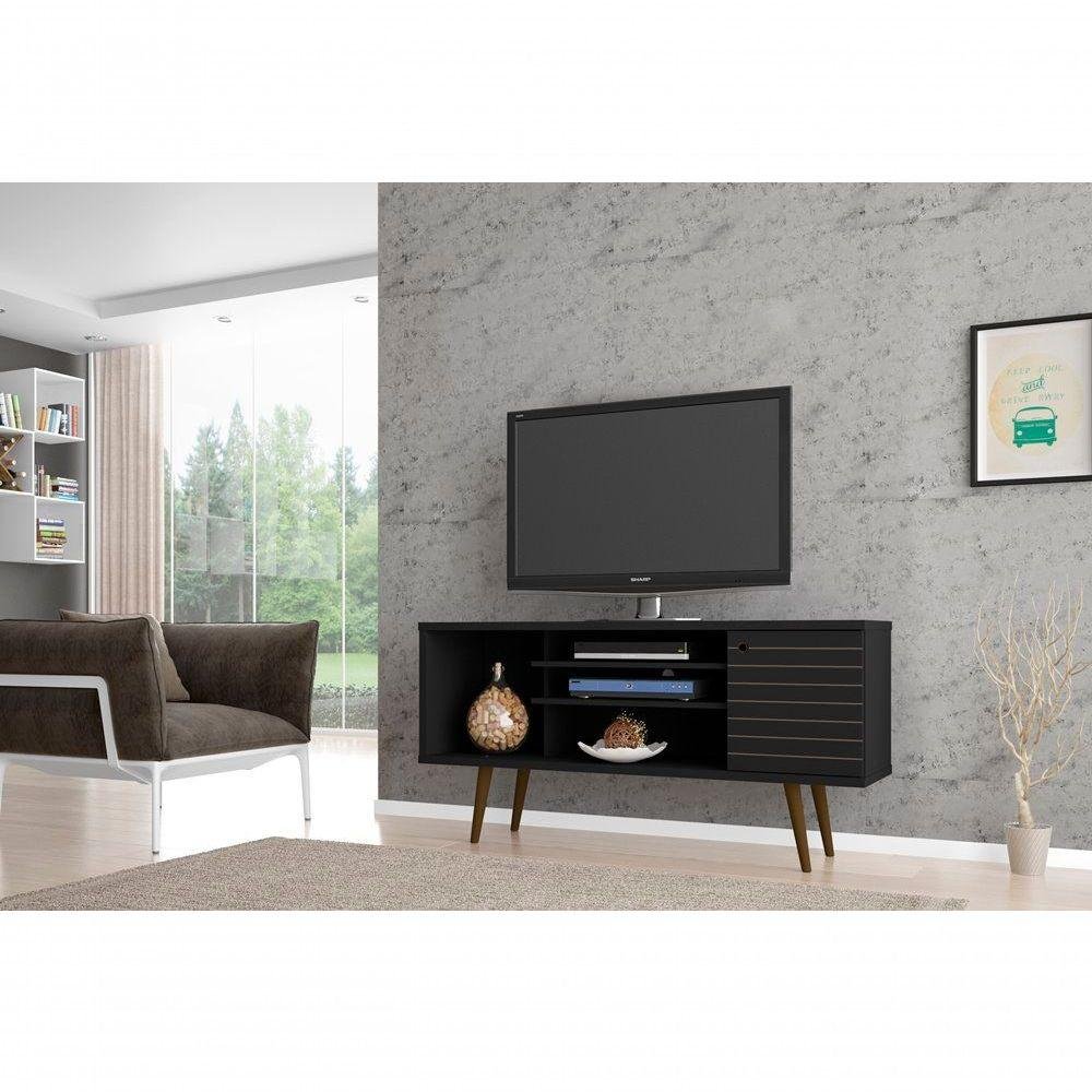 Rack Safira Preto Fosco Bechara | MadeiraMadeira