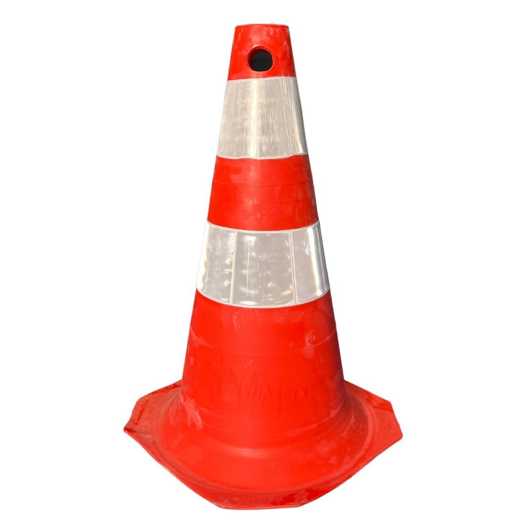 CONE DE PVC EMBORRACHADO (50CM) - LARANJA/REFLETIVO Diviseg ...