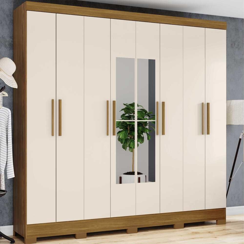 Guarda-Roupa com Espelho Casal 8 Portas 4 Gavetas Dublin Multimóveis ...