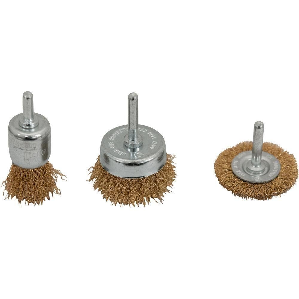 Jogo de Escovas com 3 Peças Tipo Circular Copo e Pincel Aço ...