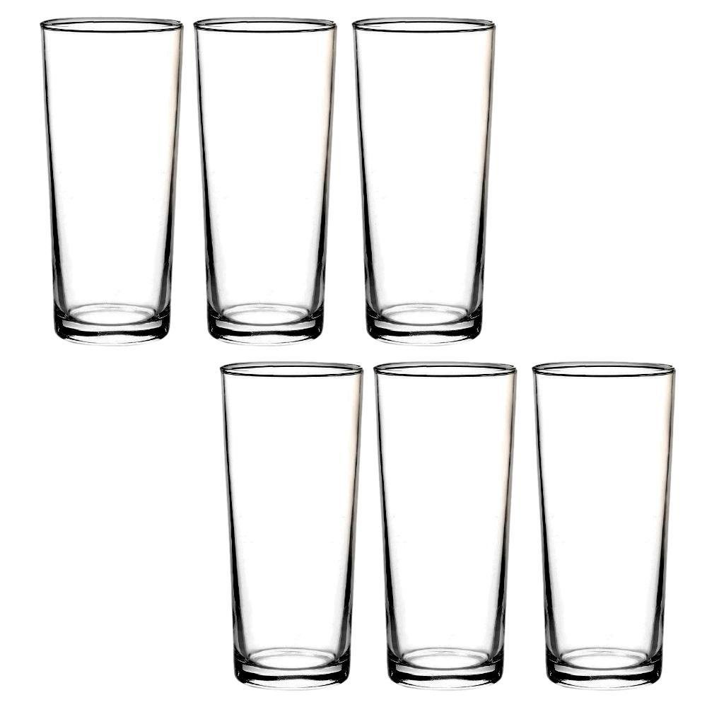 Conjunto 6 Copos Longo de Vidro Jogo Novara 260ml Clink | MadeiraMadeira