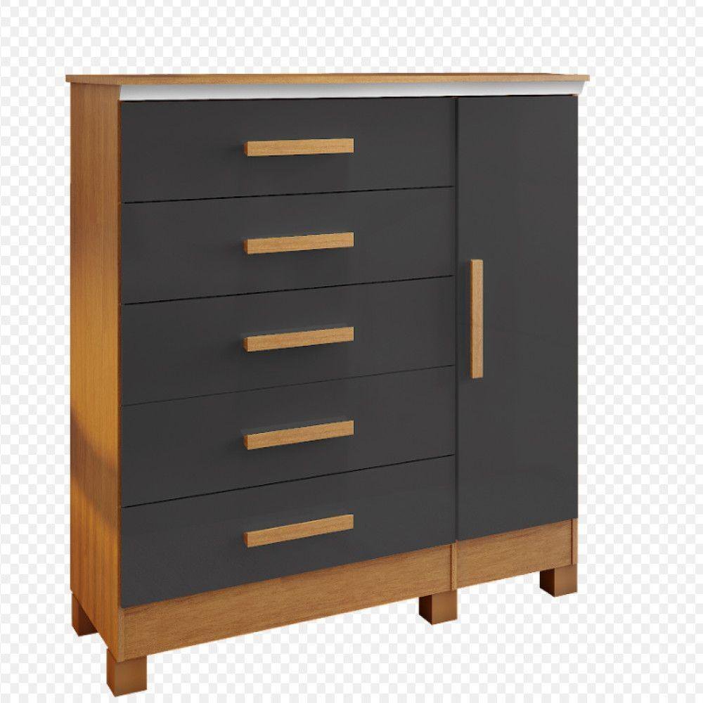 Cômoda Cristal Com Sapateira Cinamomo Grafite | MadeiraMadeira