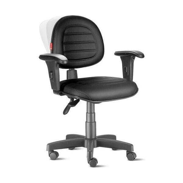 Cadeira Giratória Ergonomica Back Sistem Couro Ecologico Preto ...