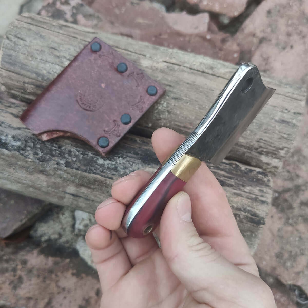 Mini Cutelo Faca Artesanal Pequena 2' Estilo Antigo Monobloco Carbono ...