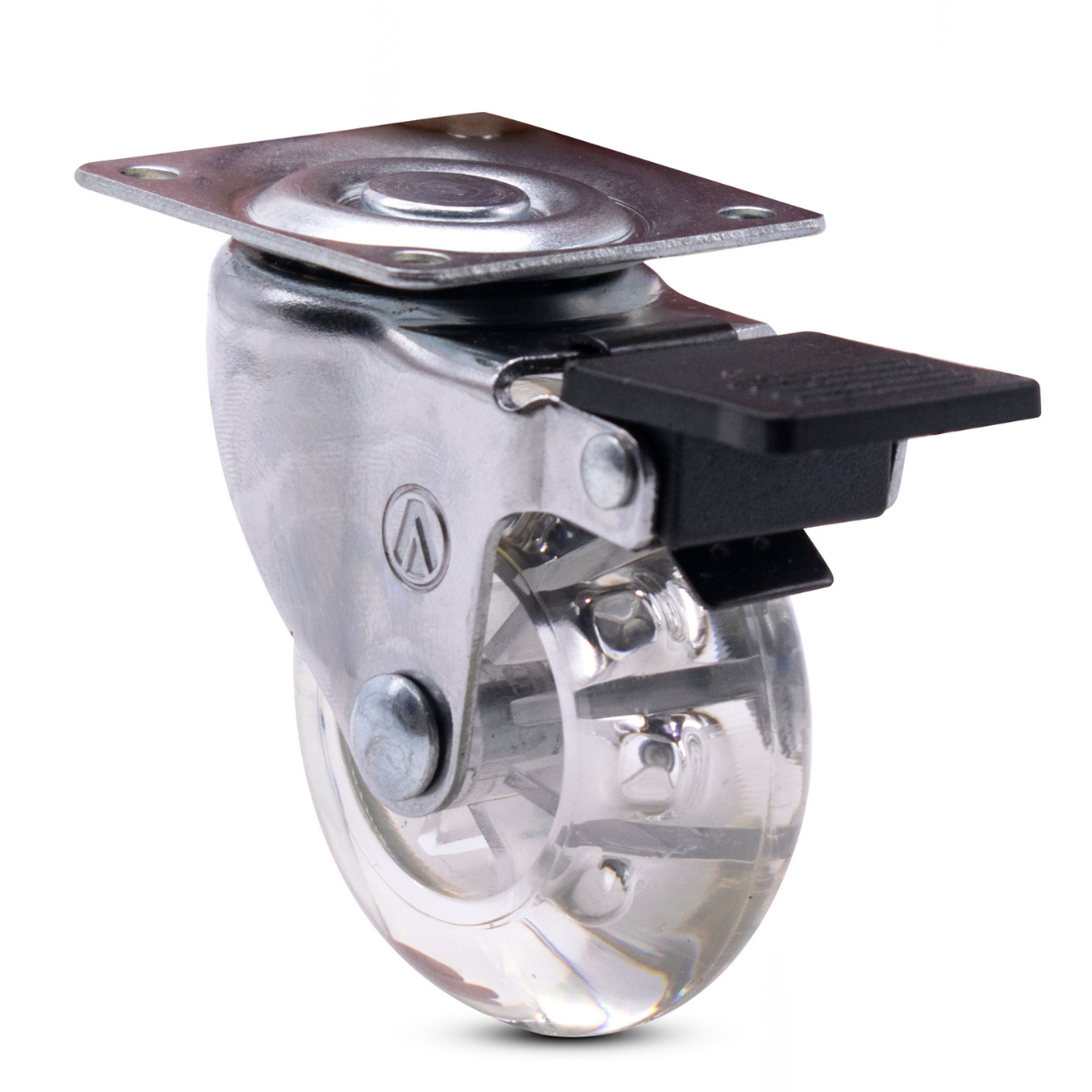 Rodízio Giratório Silicone Gel 50mm Placa 4,2cm Com Freio | MadeiraMadeira