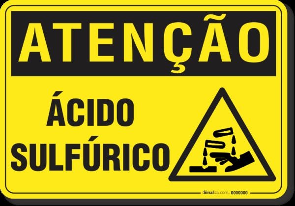 PLACA ATENÇÃO ÁCIDO SULFÚRICO P1 PLACA ATENÇÃO ÁCIDO SULFÚRICO ...