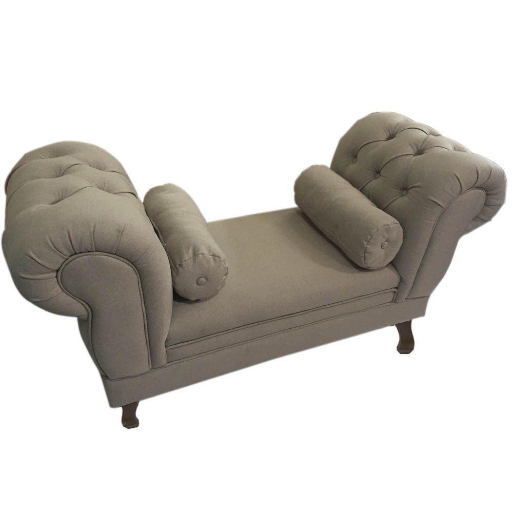 Recamier Grécia 1,40m Suede Bege Rosado - Dominic Decor | MadeiraMadeira