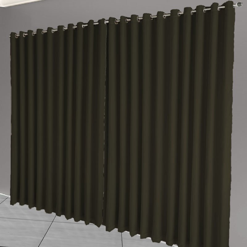 cortina para apartamento janela 2,80 x 1,50 Celina marrom | MadeiraMadeira