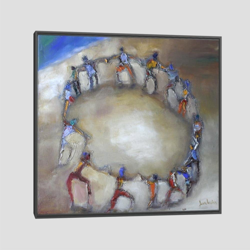 Quadro Artista Contemporâneo Ciranda Jean Louiss Tela Moldura Preta ...