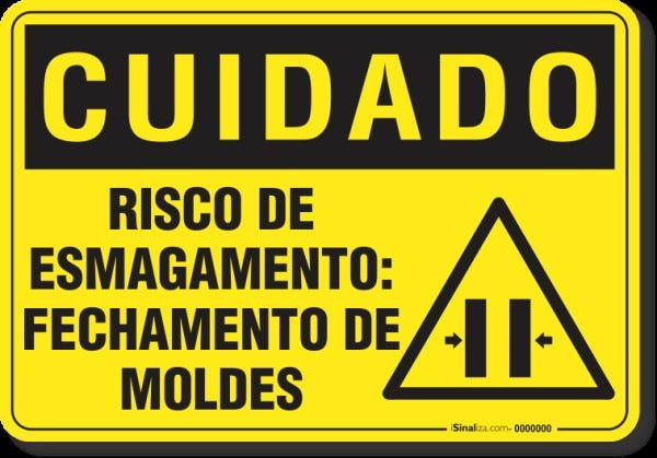 Placa Cuidado Risco De Esmagamento Fechamento De Moldes | MadeiraMadeira Placa Cuidado Risco De Esmagamento Fechamento De Moldes | MadeiraMadeira