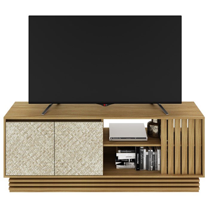 Rack 2 Portas Para Tv 64 Polegadas R1480 Natural Palha Tecno Mobili ...