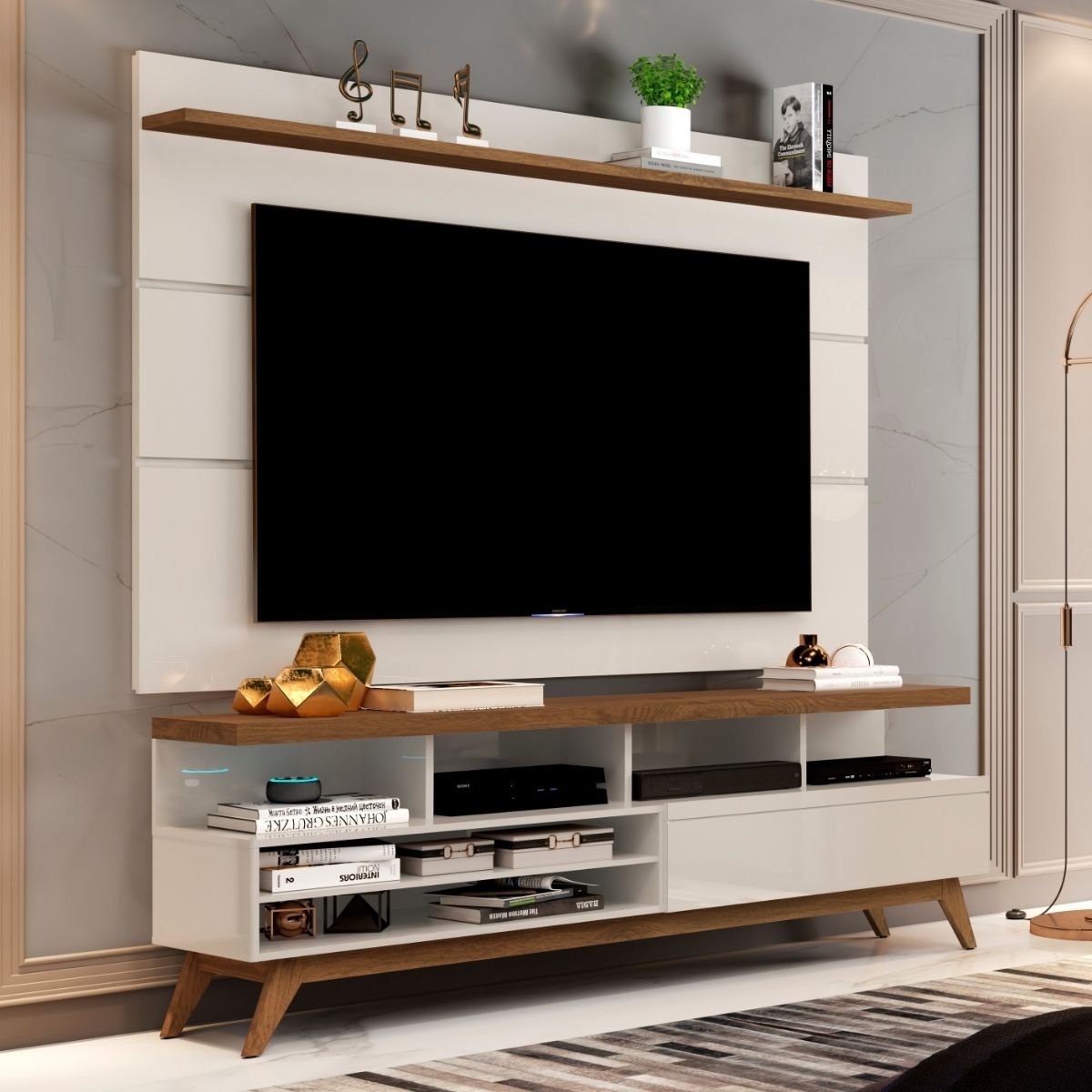 Rack com Painel para Sala Televisão até 55 Polegadas - Mod.2046 ...