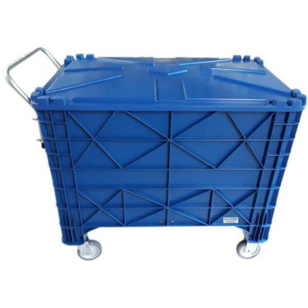 Carro Coletor Plástico 370 L Completo com Tampa AZ JS | MadeiraMadeira