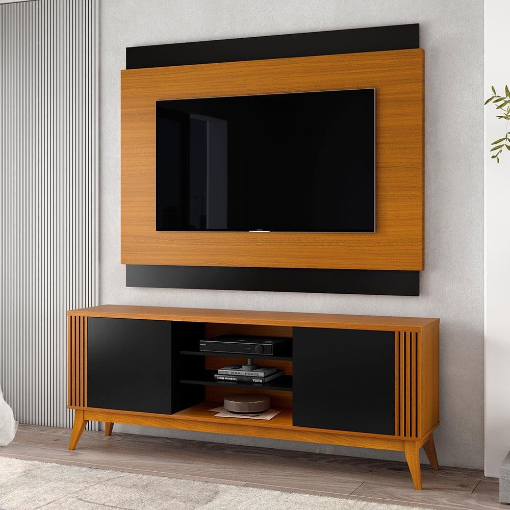 Rack com Painel EDN Legacy com 2 Portas, ideal para TV de até 60 | MadeiraMadeira