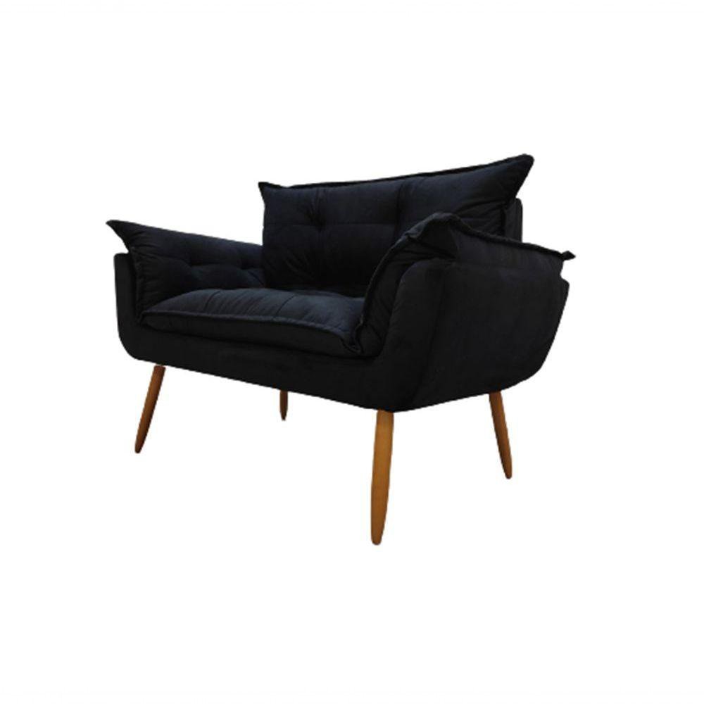 Poltrona Namoradeira Bela Opala Suede Preto Liz Maria Decor ...