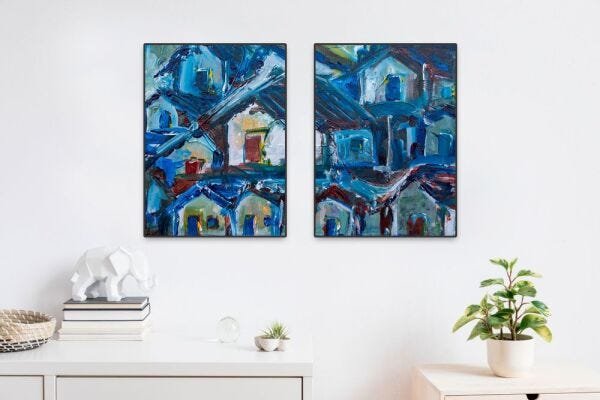 Kit 2 Telas Decorativas - IDI023 - 60 x 45cm cada tela | MadeiraMadeira