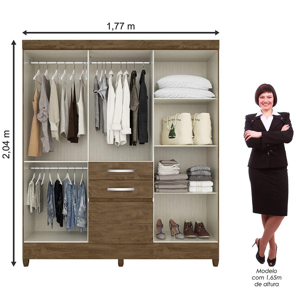 Guarda Roupas de Casal 7 Portas 2 Gavetas New Mafra Moval:Castanho Wood ...