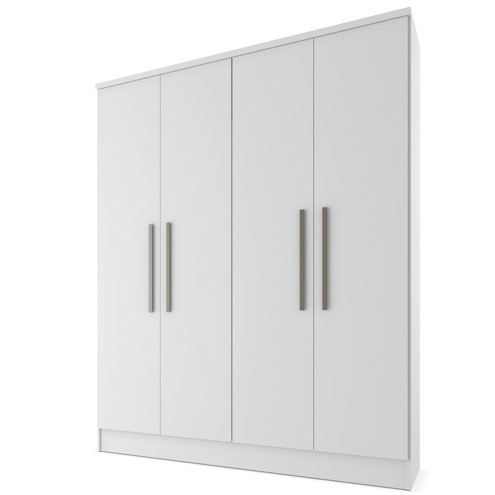 Guarda-Roupa Casal 4 Portas 1 Gavetas Mônaco Branco | MadeiraMadeira
