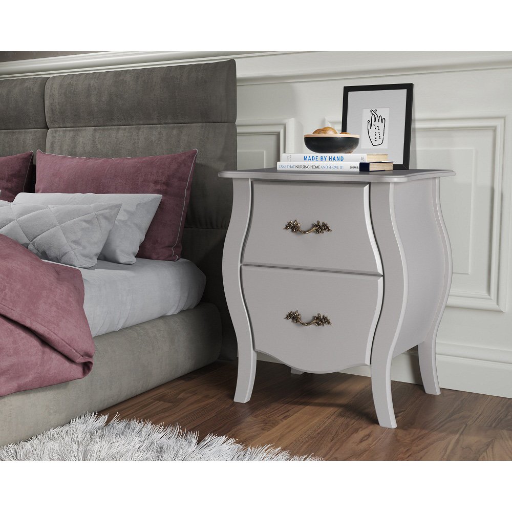Mesa de Cabeceira Imperium Bombê 2 gavetas Lisa Fleischmann Mesa de ...