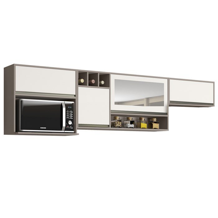 Conjunto Armarios Aereos 3 Peças 10028 Capuccino Off White PLN ...