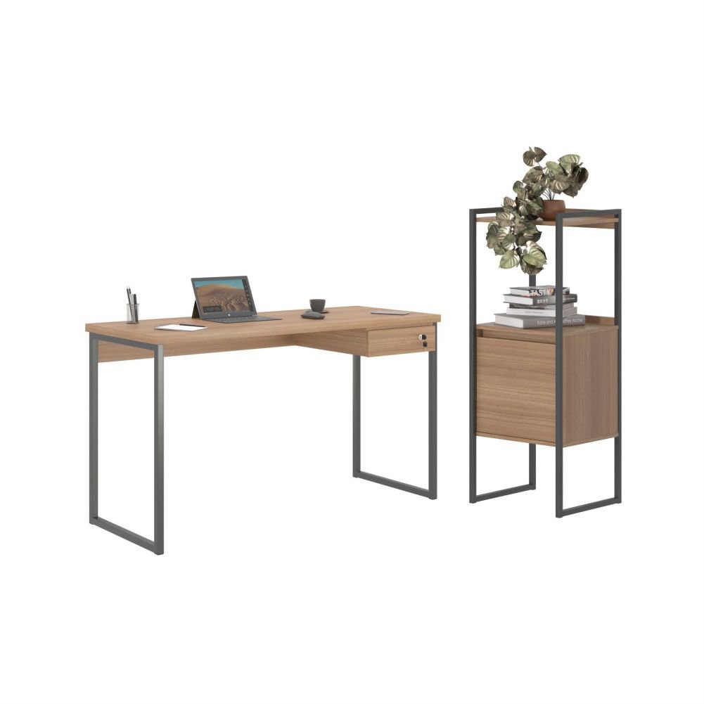 Conjunto Escrivaninha e Armario Nocet Montana | MadeiraMadeira