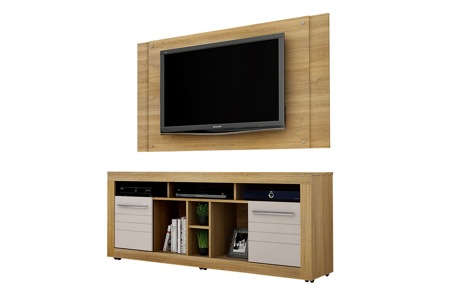 Rack com Painel Firenze para TV ate 50 Polegadas Valdemoveis Cinamomo ...