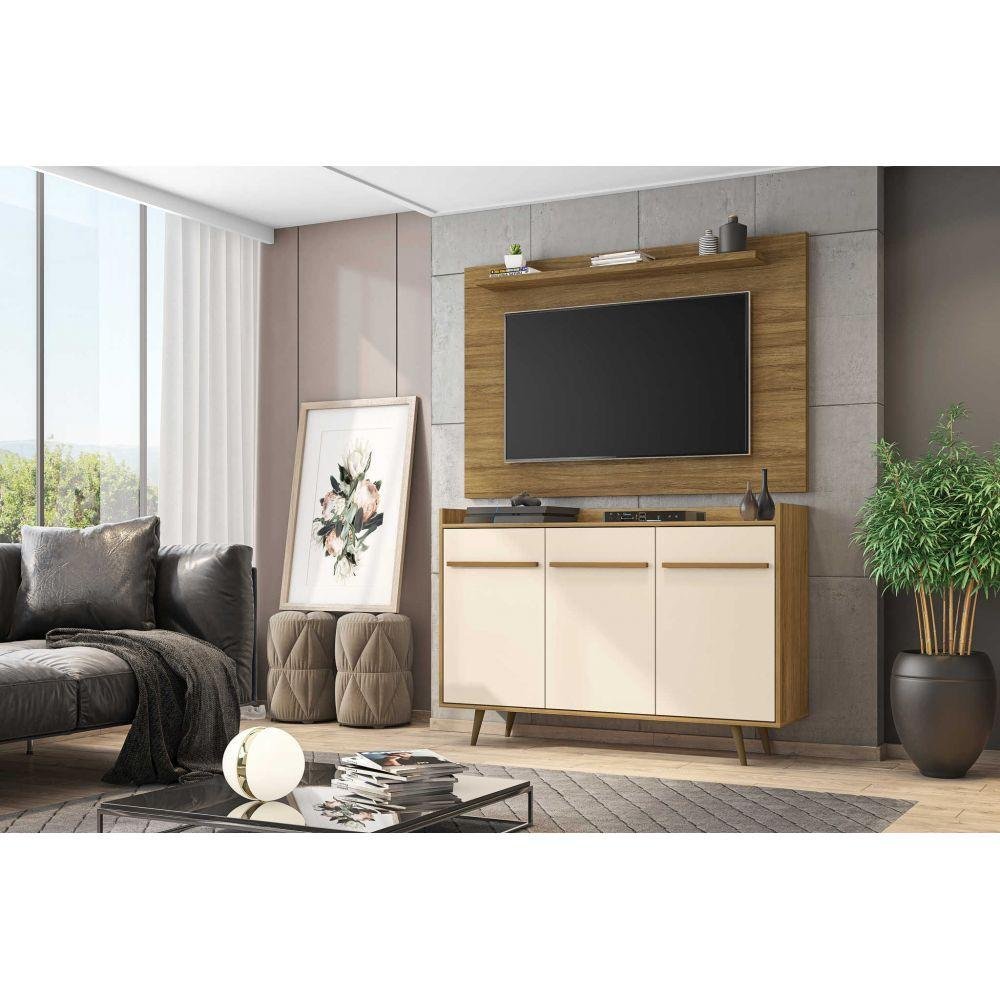 Buffet Quartzo Com Painel Kenzo Off White Com Cinamomo | MadeiraMadeira