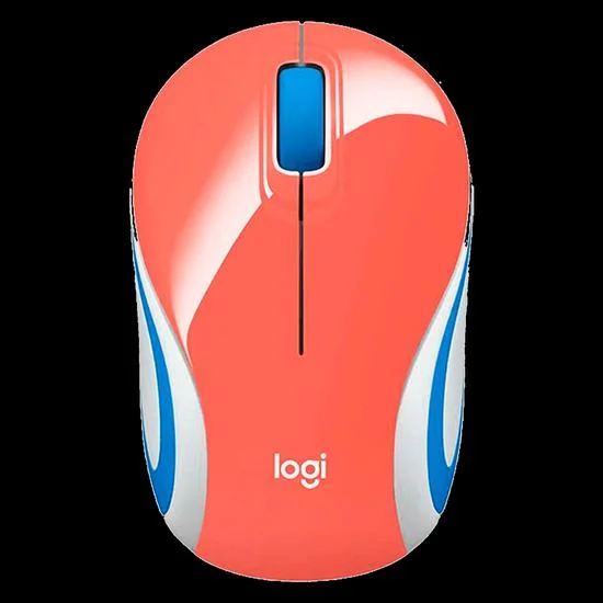 Mouse Logitech M-187 Sem Fio - Coral (910-005362) | MadeiraMadeira